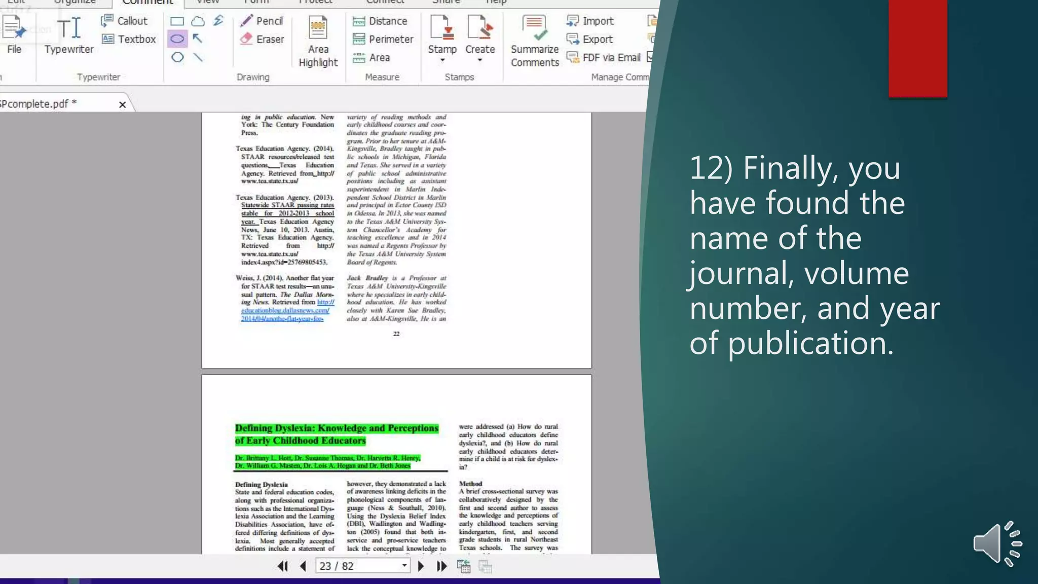 How to find the missing volume number, name of research journal, and ...