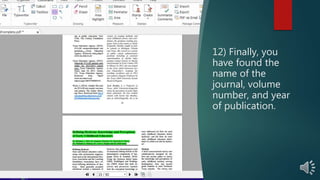 How to find the missing volume number, name of research journal, and ...