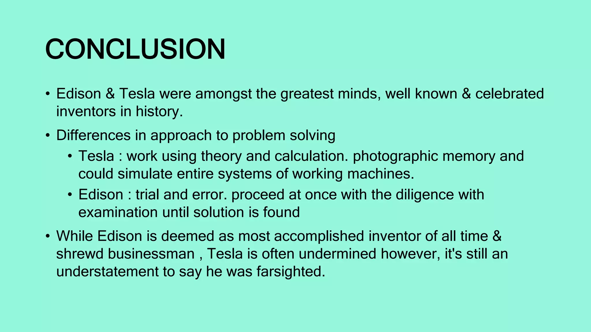 Nikolas tela vs Thomas edison | PPTX