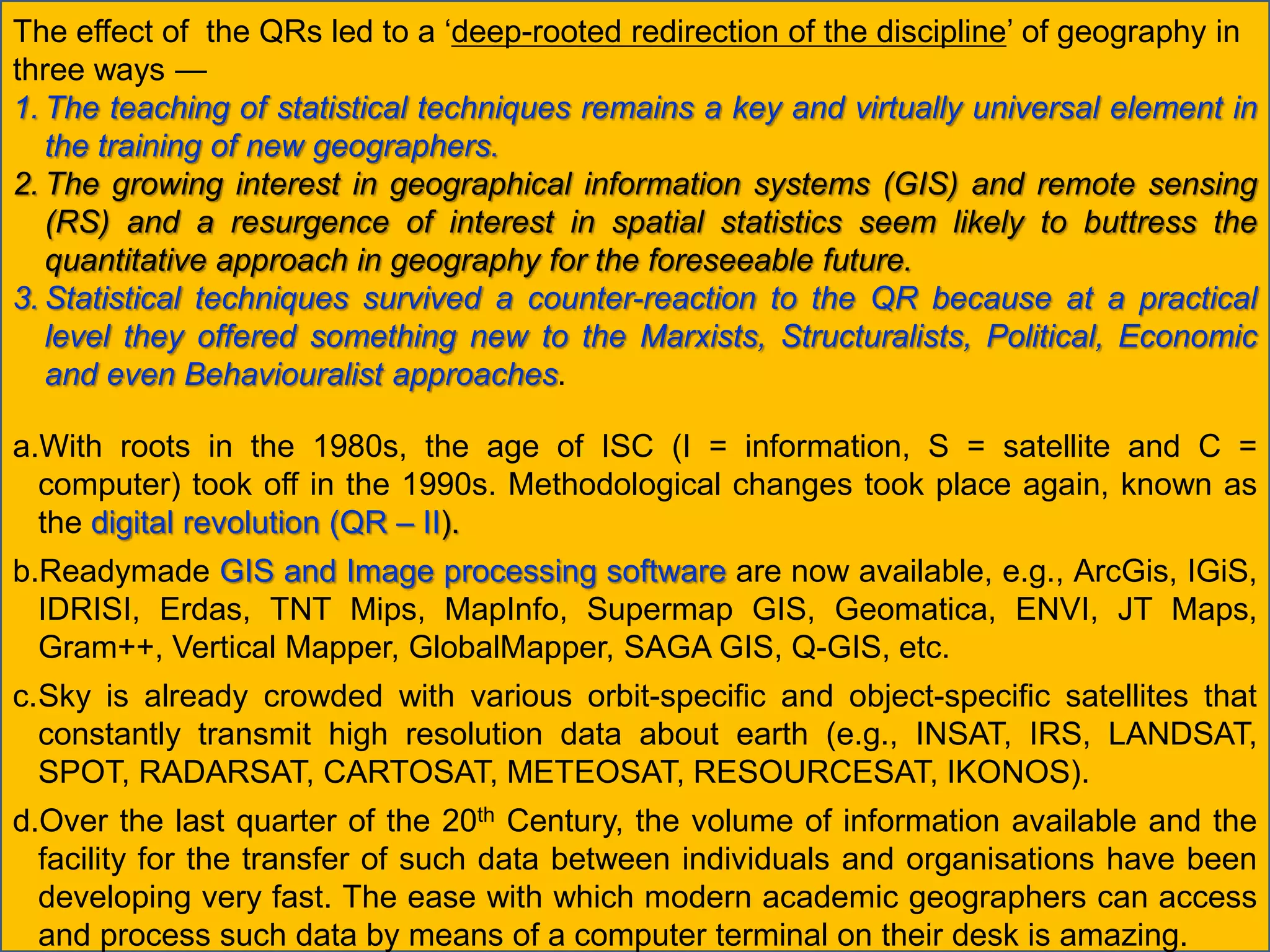 Role Of Remote Sensing Rs And Geographical Information System Gis In Geography Ppt