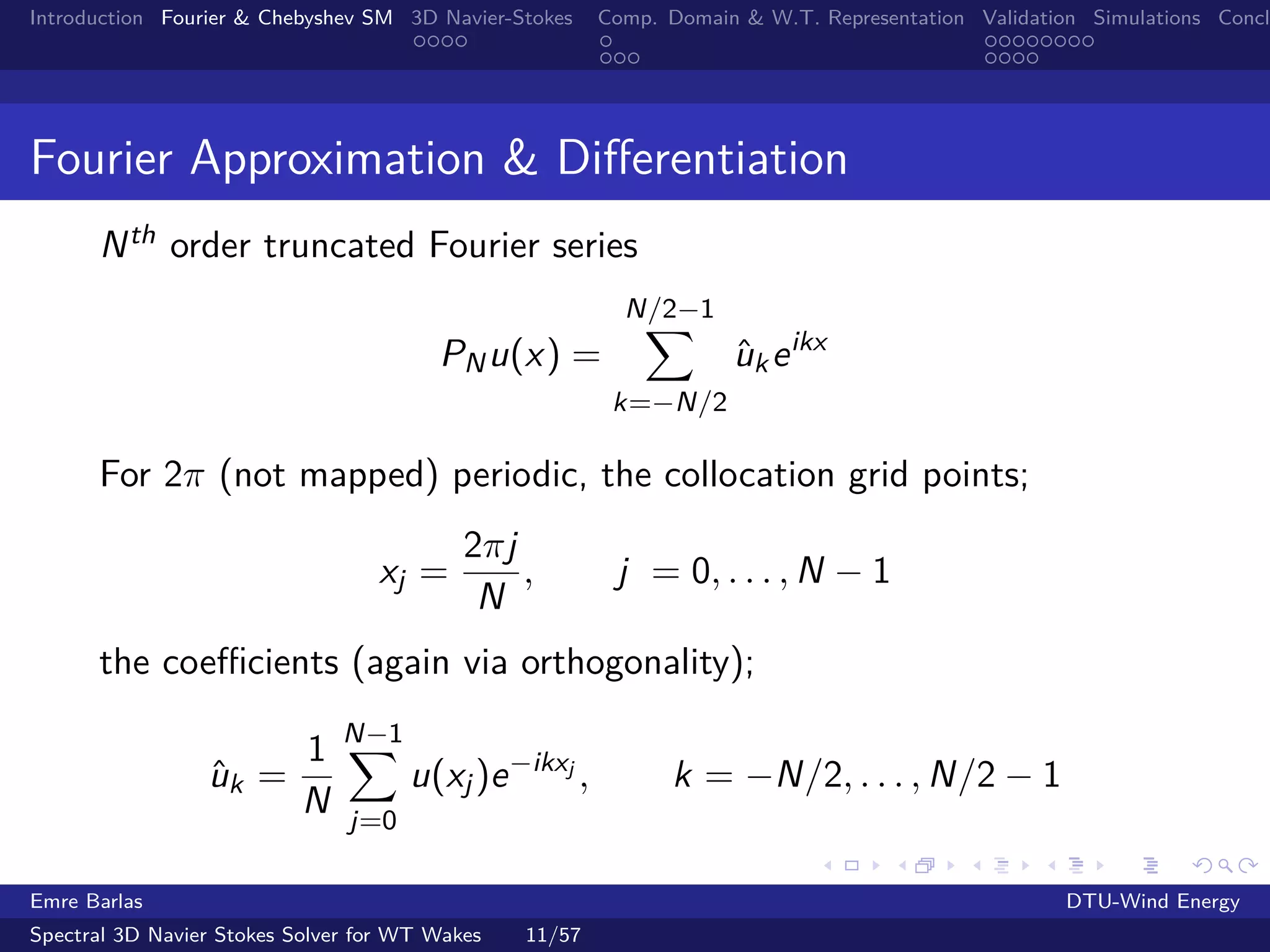 Development Of A Pseudo Spectral 3d Navier Stokes Solver For Wind Turbine Applications Ppt