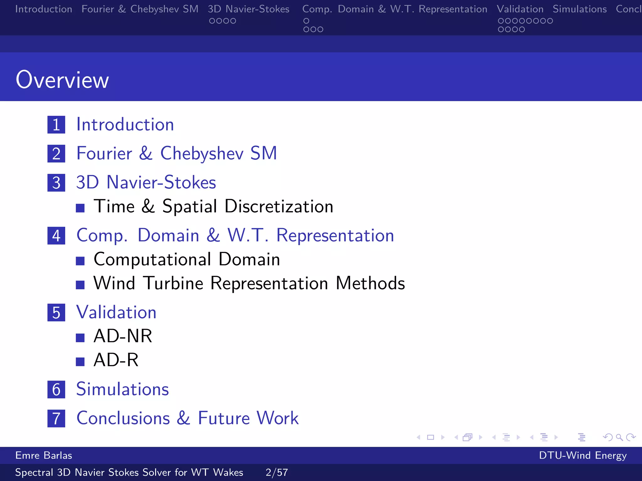 Development of a Pseudo-Spectral 3D Navier Stokes Solver for Wind Turbine Applications | PDF