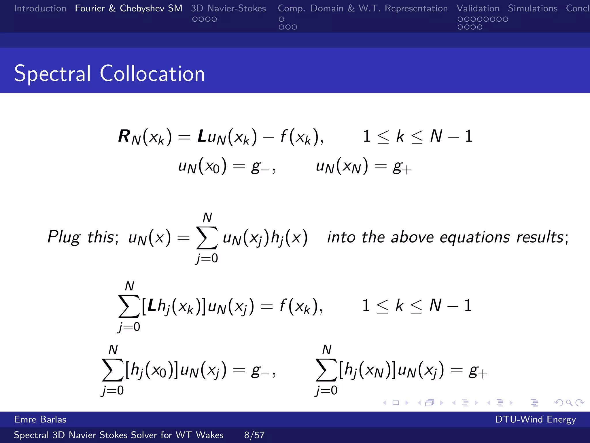 Development of a Pseudo-Spectral 3D Navier Stokes Solver for Wind Turbine Applications | PDF