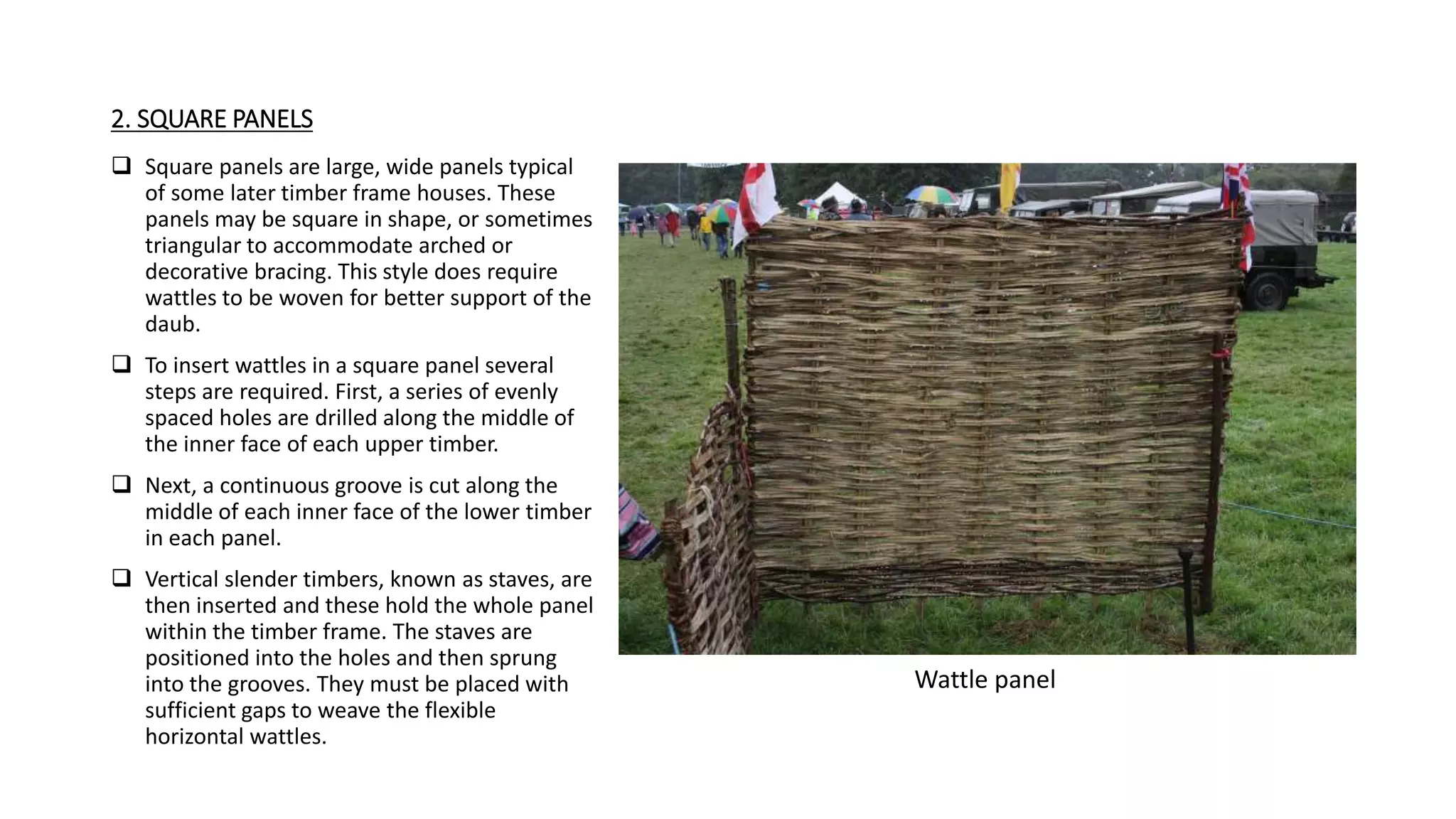 Bamboo construction, Ferrocement, Wattle & Daub technique | PPTX