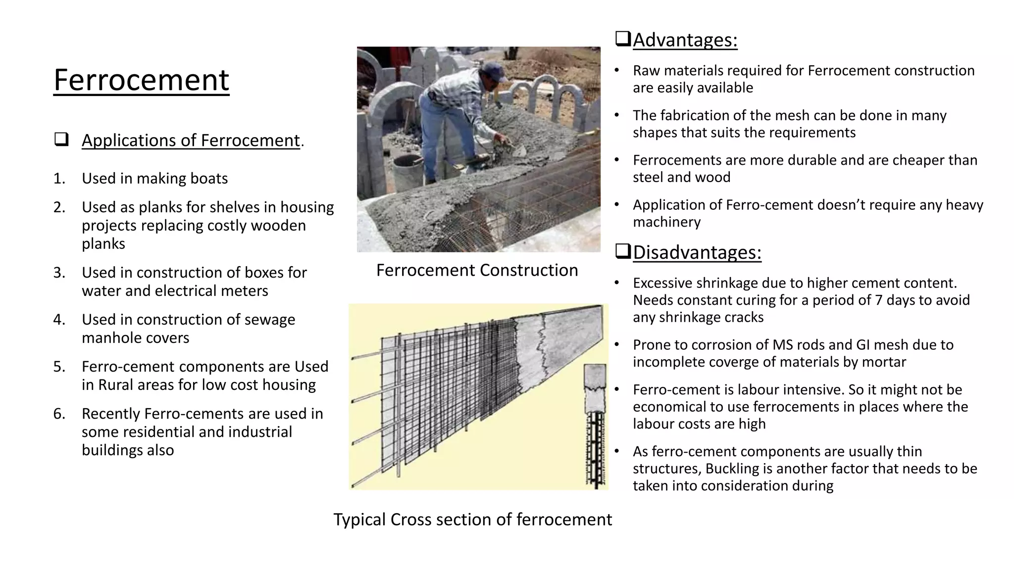 Bamboo construction, Ferrocement, Wattle & Daub technique | PPTX