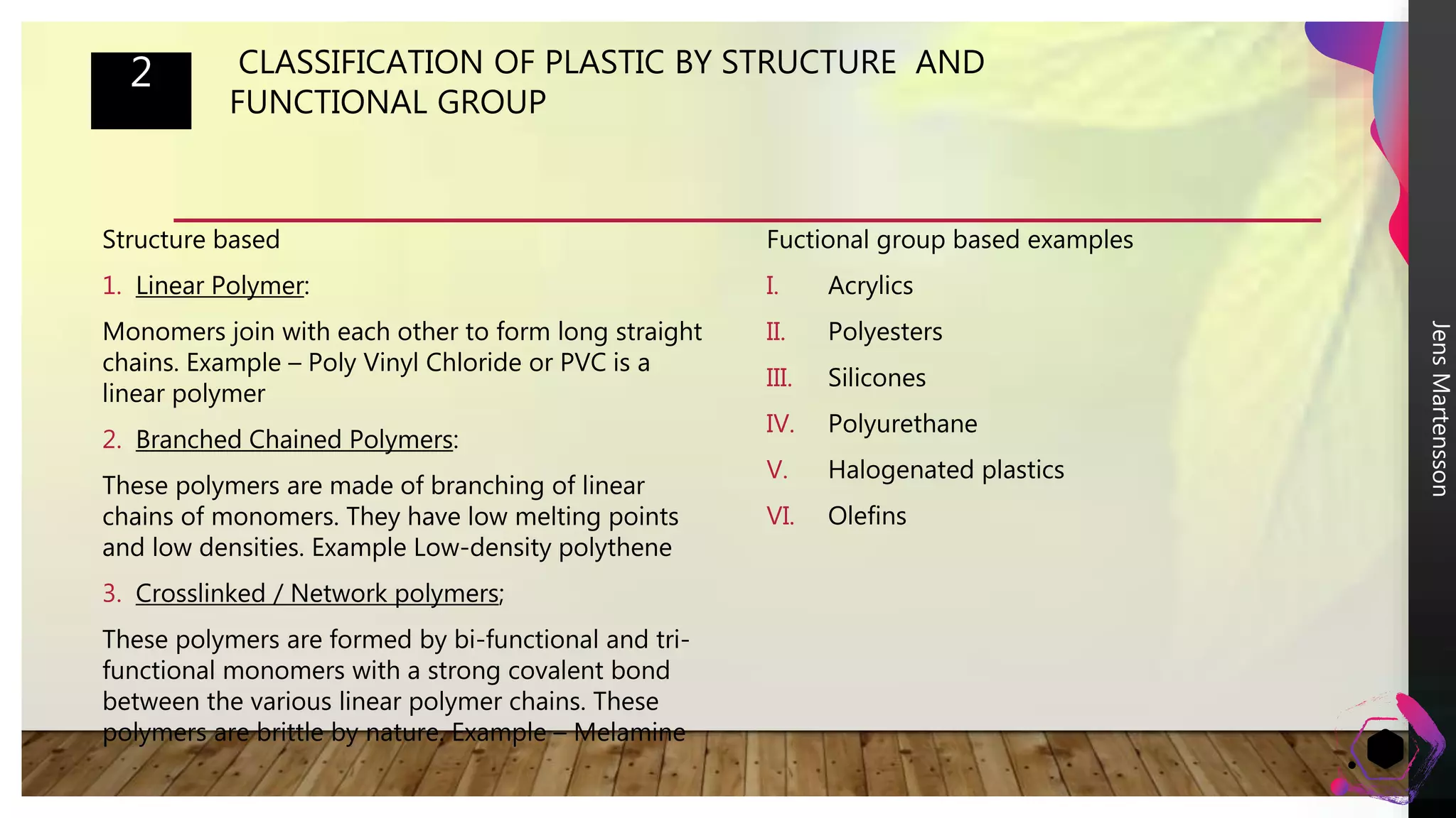 Classification of Plastics | PPTX