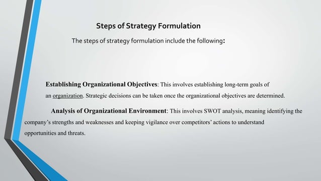 Strategy Formulation | PPTX | Business Administration | Business