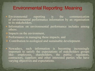 bibliometric analysis on environment reporting | PPTX