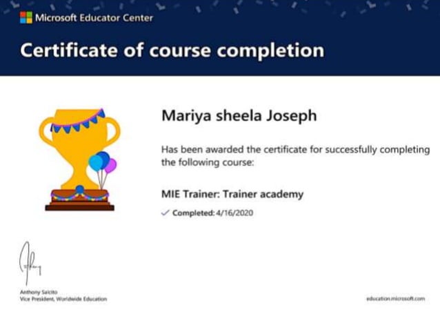 MIE Certificate | PPT
