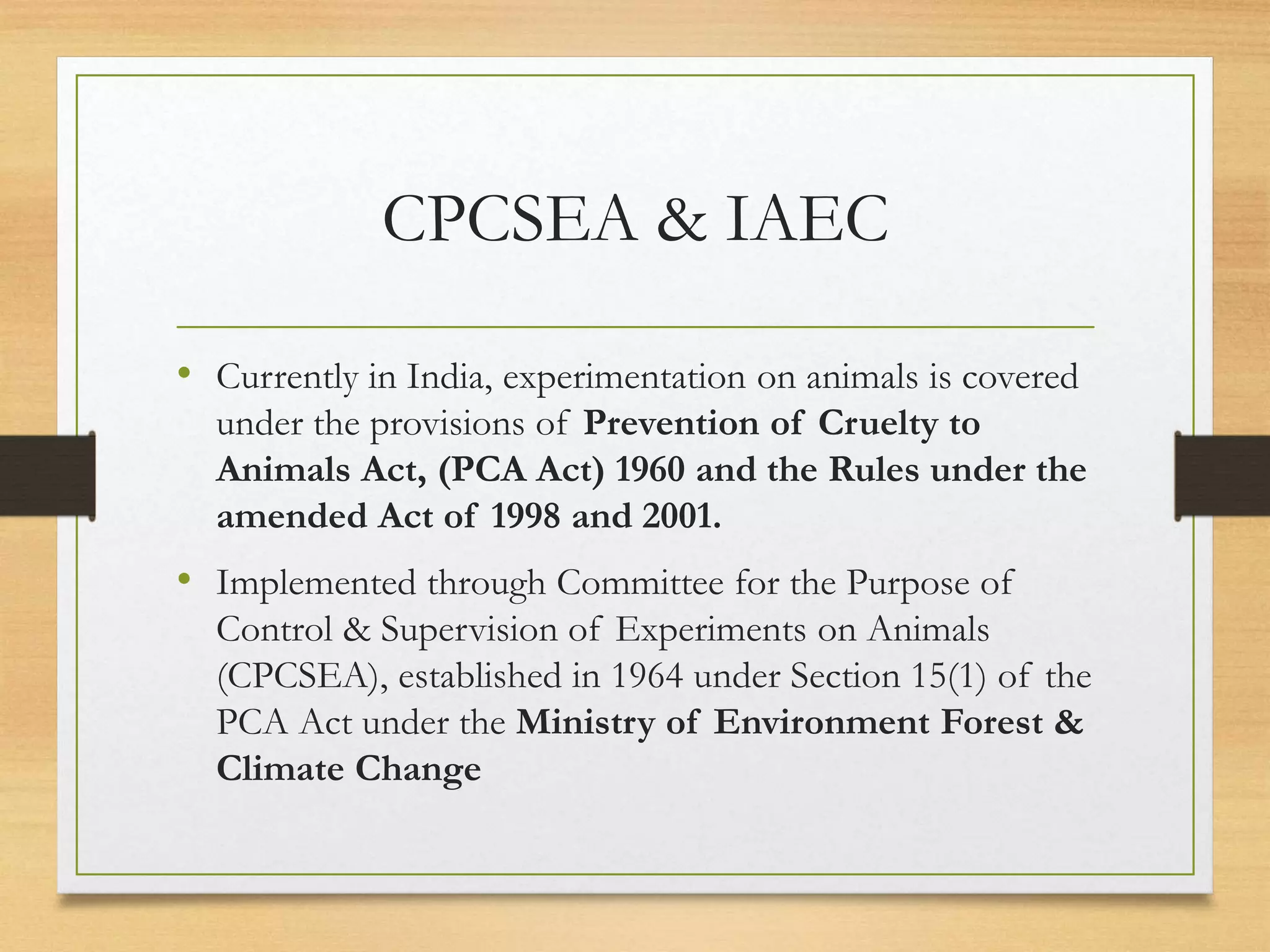 Institutional Animals Ethics Committee | PPTX