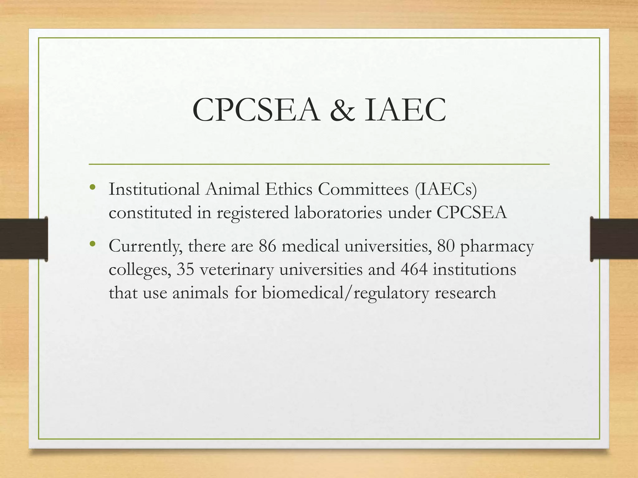 Institutional Animals Ethics Committee | PPTX