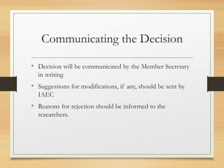 Institutional Animals Ethics Committee | PPTX