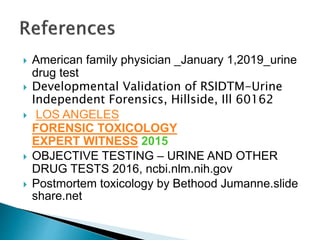 forensic urine drug testing | PPTX