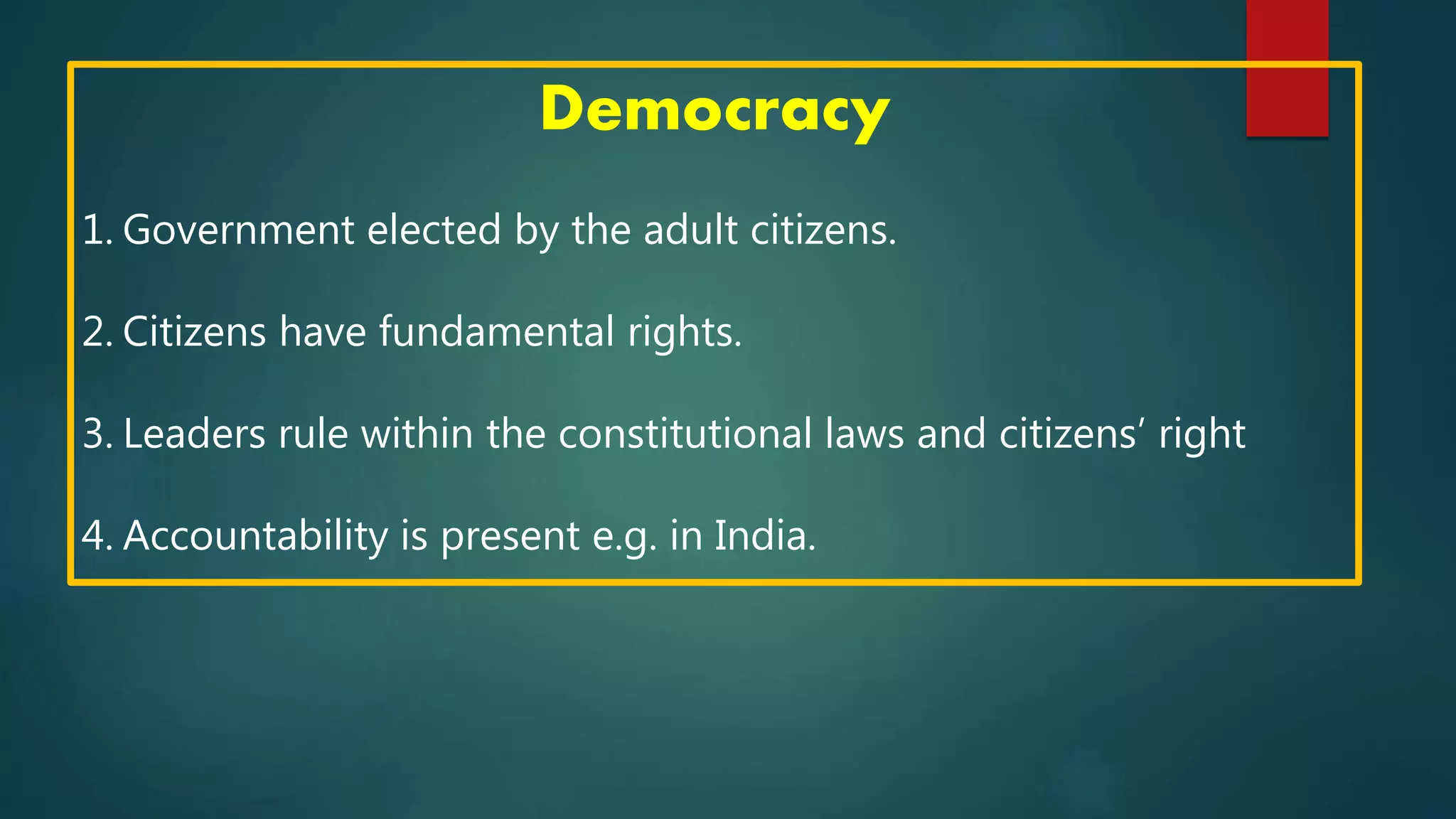 What is democracy? Why democracy? class IX | PPTX