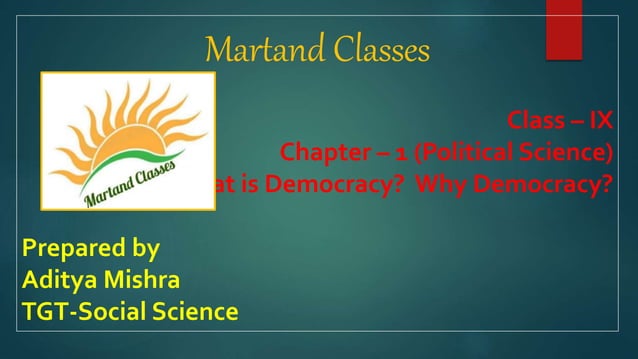 What is democracy? Why democracy? class IX | PPTX