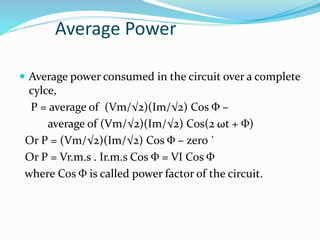 Presentation of Electrical Engineering ( Analysis of AC circuit: RC ...