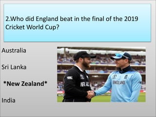 cricket quiz | PPTX