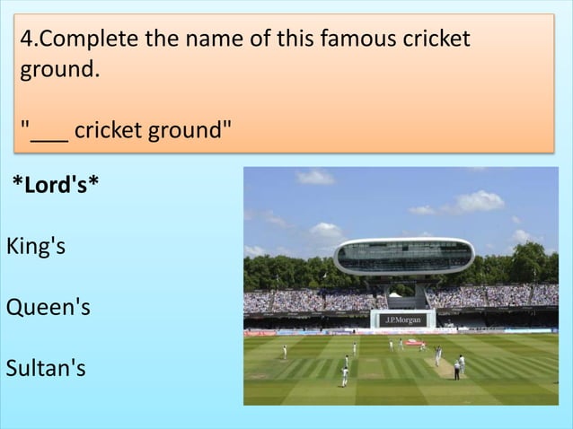 cricket quiz | PPT