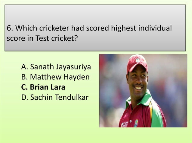 cricket quiz | PPT