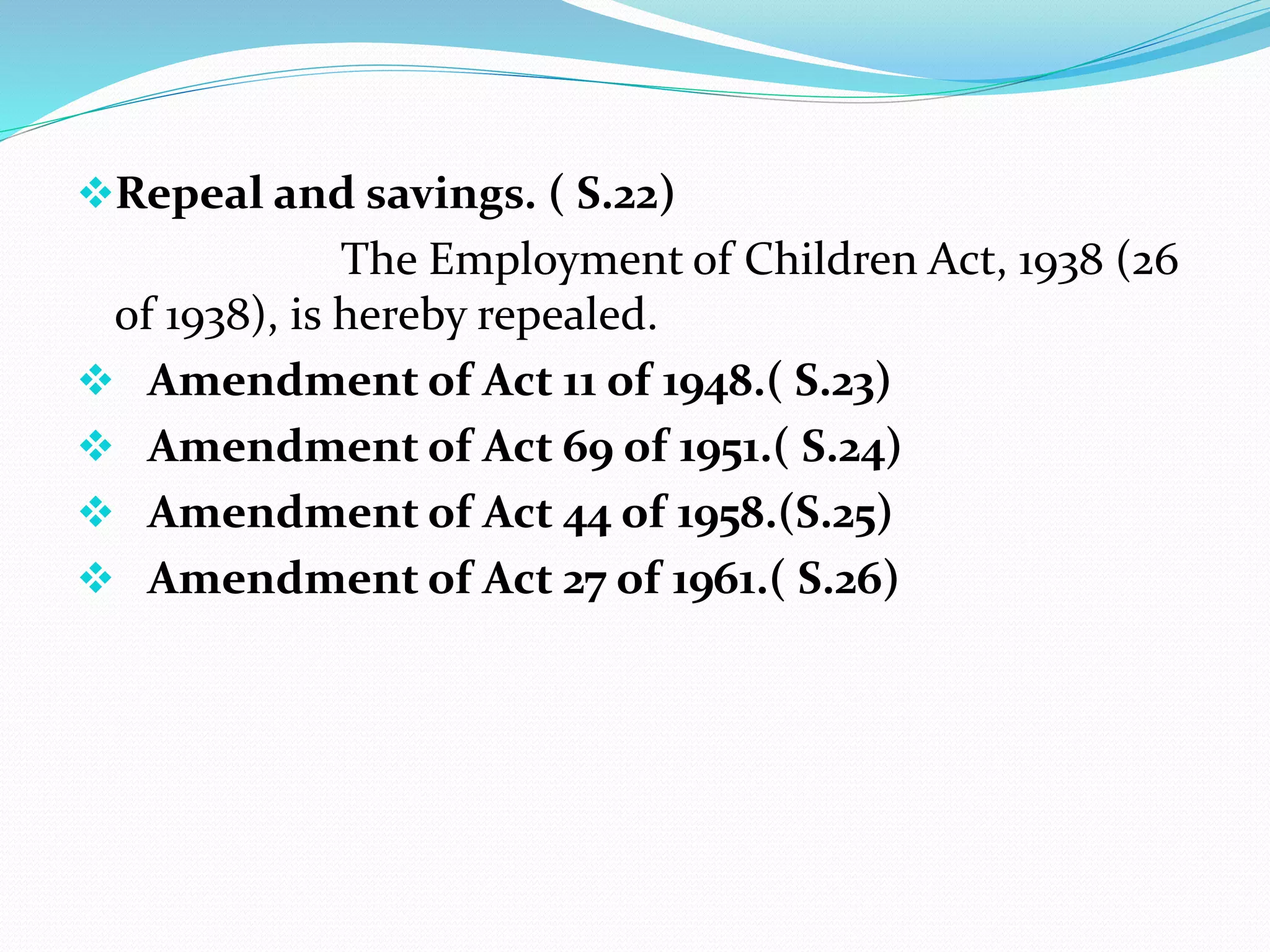 The child labour (prohibition and regulation act) 1986 | PPTX