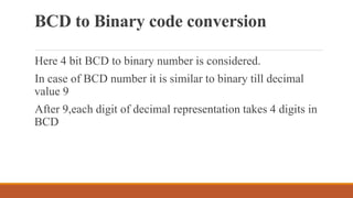 BCD to binary code converter | PPTX