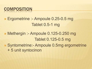 methergin and clomiphene citrate | PPTX