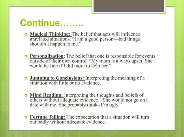 COGNITIVE DISTORTION AND BIASES | PPT