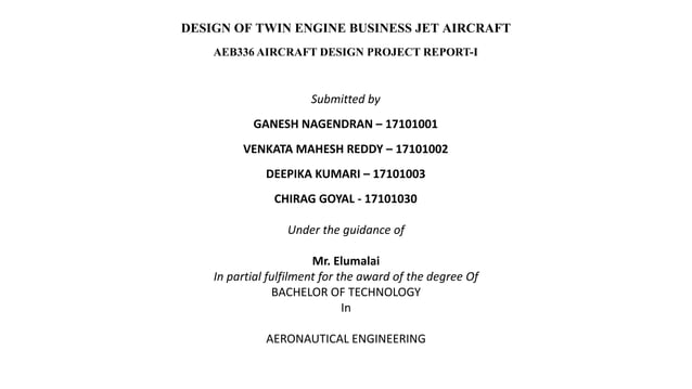 Aircraft Design Project 1 | PPTX