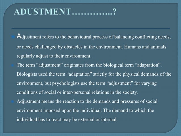 ADJUSTMENT | PPT