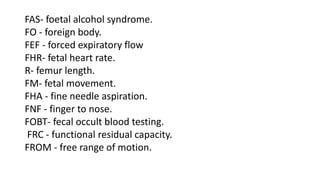 A long chart of medical abbreviations | PPTX | Pregnancy | Reproductive ...