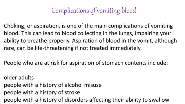 Hematemesis- vomiting of blood , a brief study | PPTX | Digestive ...