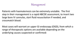 Hematemesis- vomiting of blood , a brief study | PPTX