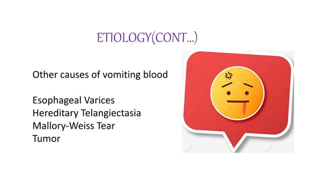 Hematemesis- vomiting of blood , a brief study | PPTX | Digestive ...