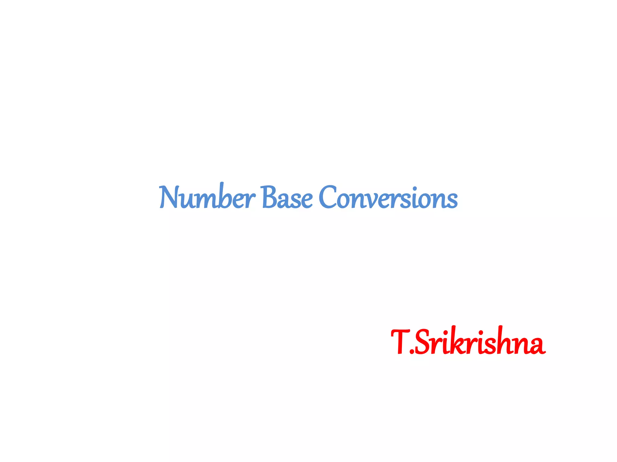 Number Base Conversion Digital Electronics | PPTX