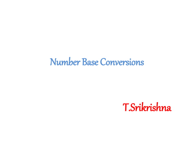 Number Base Conversion Digital Electronics | PPTX | Physics | Science