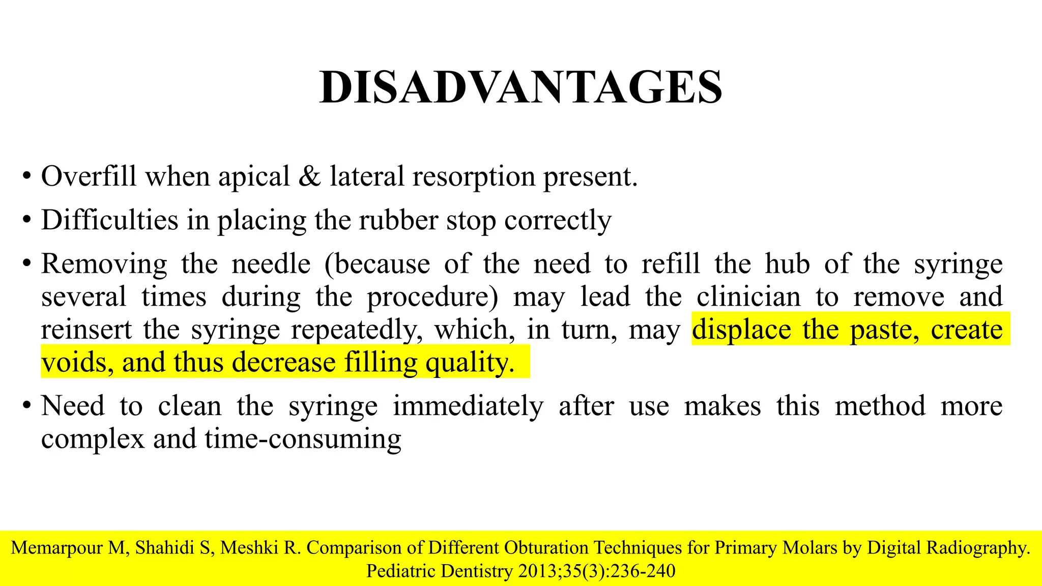 Obturation Techniques in Primary Teeth | PPTX