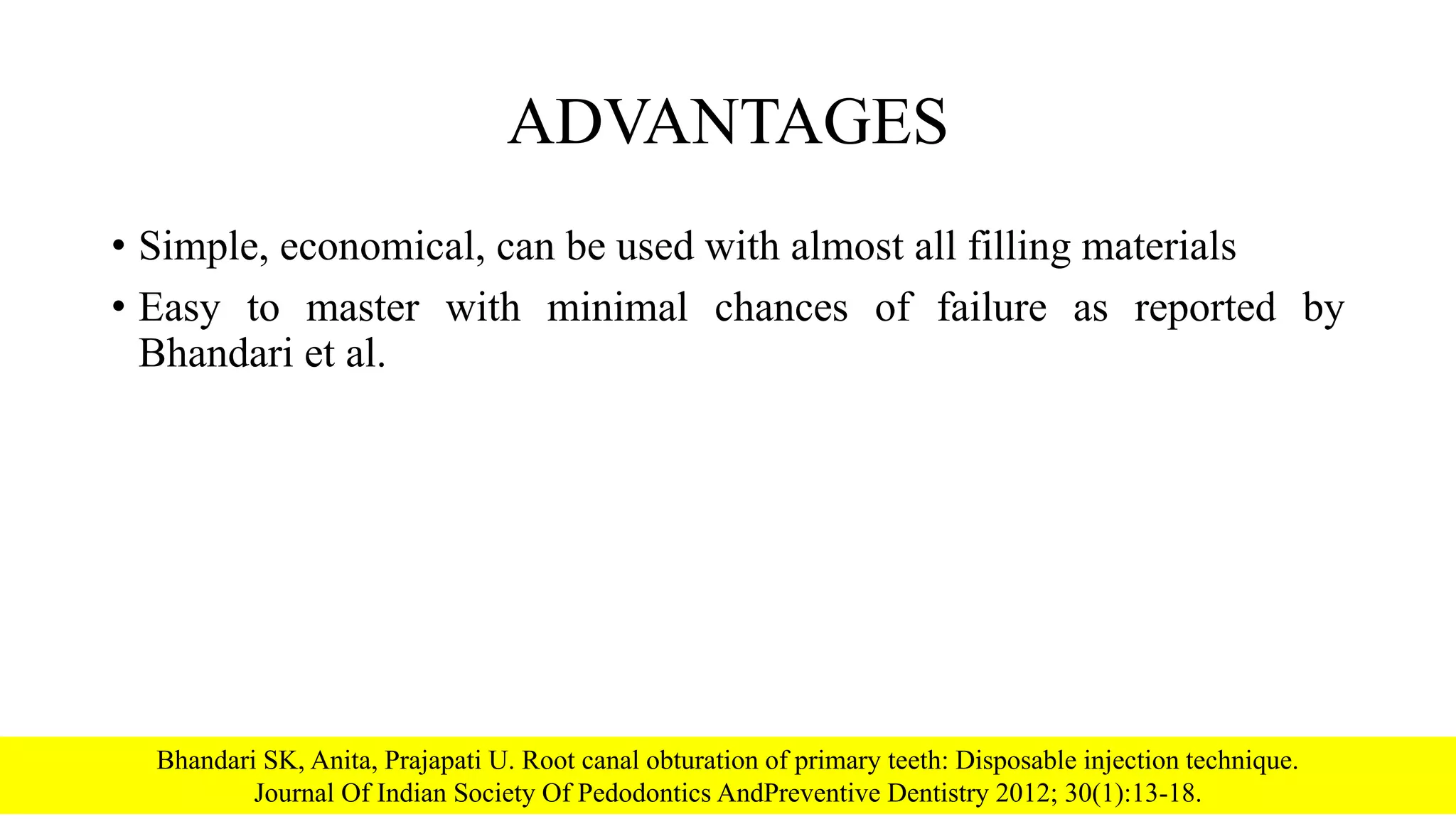 Obturation Techniques in Primary Teeth | PPTX