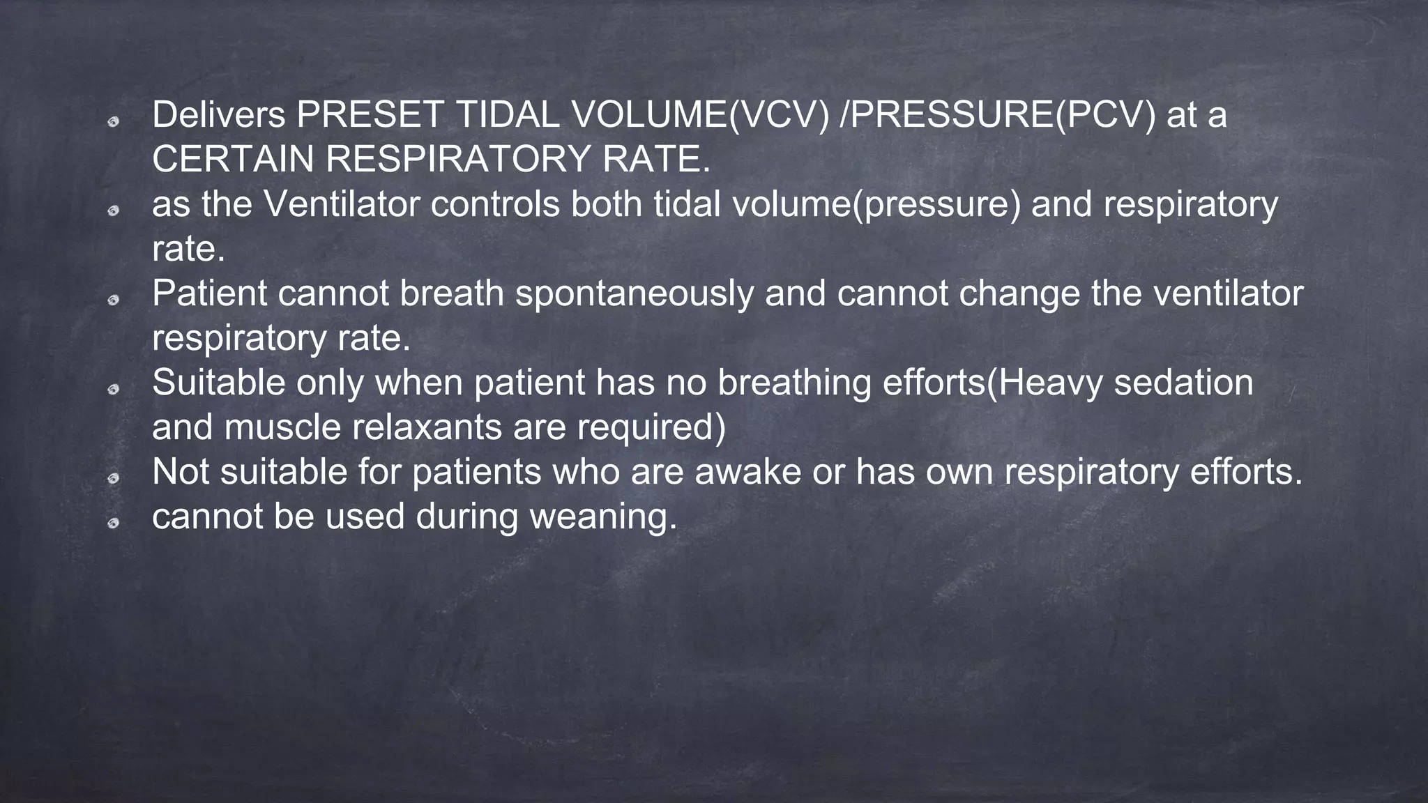 Mechanical Ventilation modes used clinically | PPTX | Lung and ...