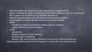 Mechanical Ventilation modes used clinically | PPTX