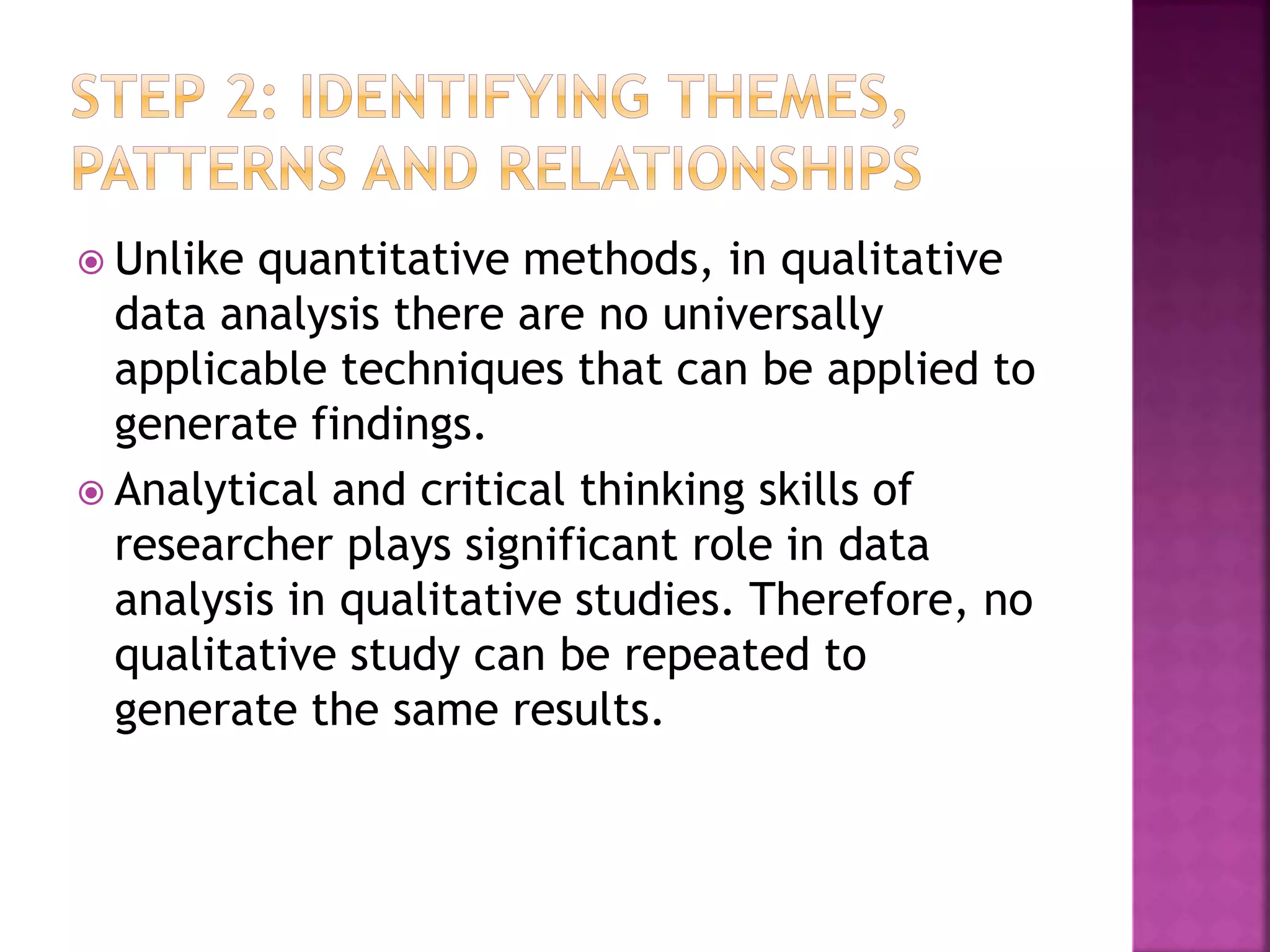 3 stages of qualitative data analysis | PPTX