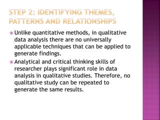 3 stages of qualitative data analysis | PPTX