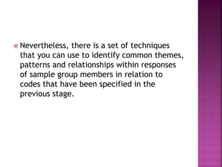 3 stages of qualitative data analysis | PPTX