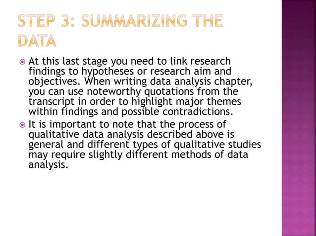 3 stages of qualitative data analysis | PPTX