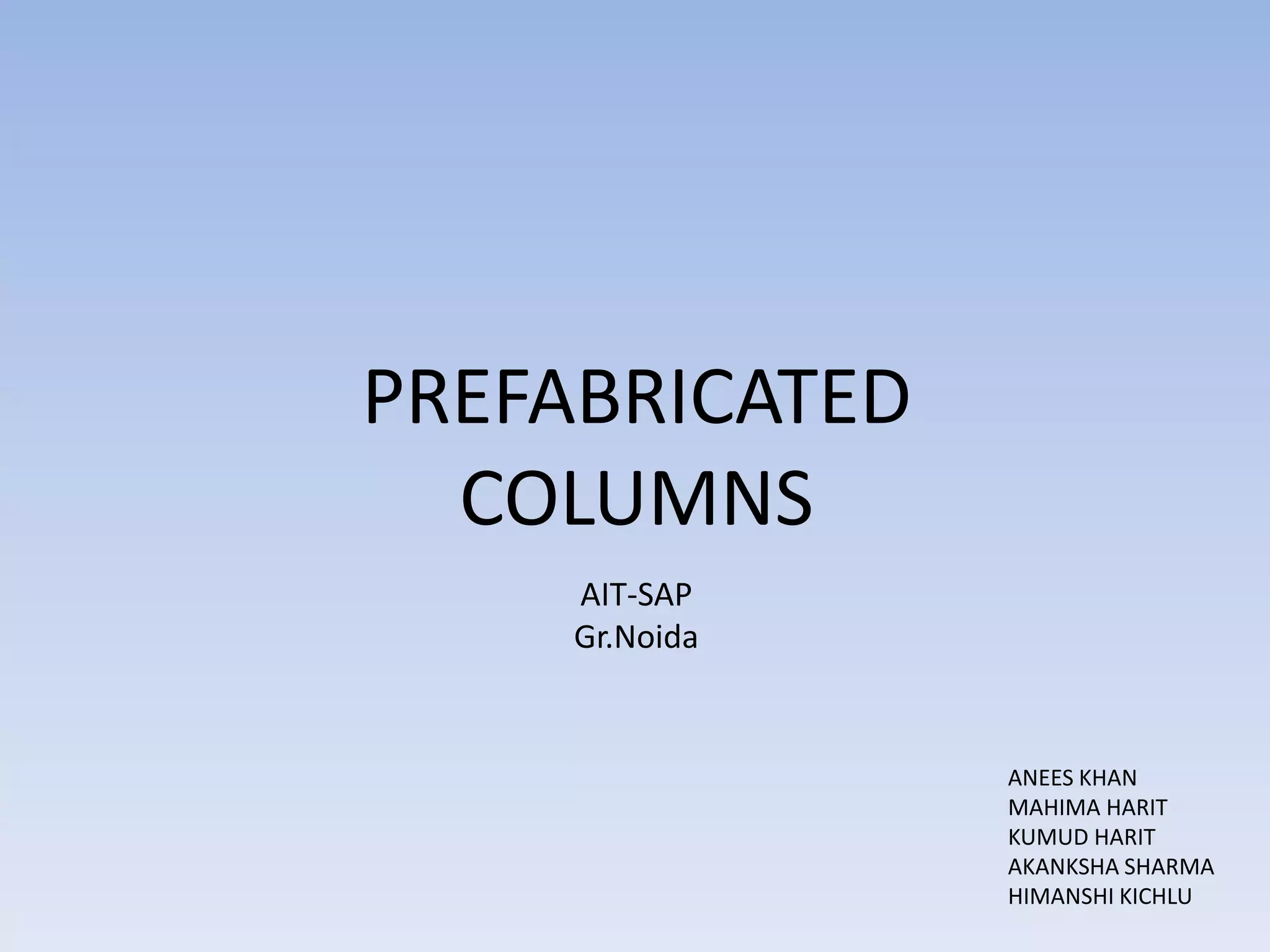Prefabricated Column | PPTX