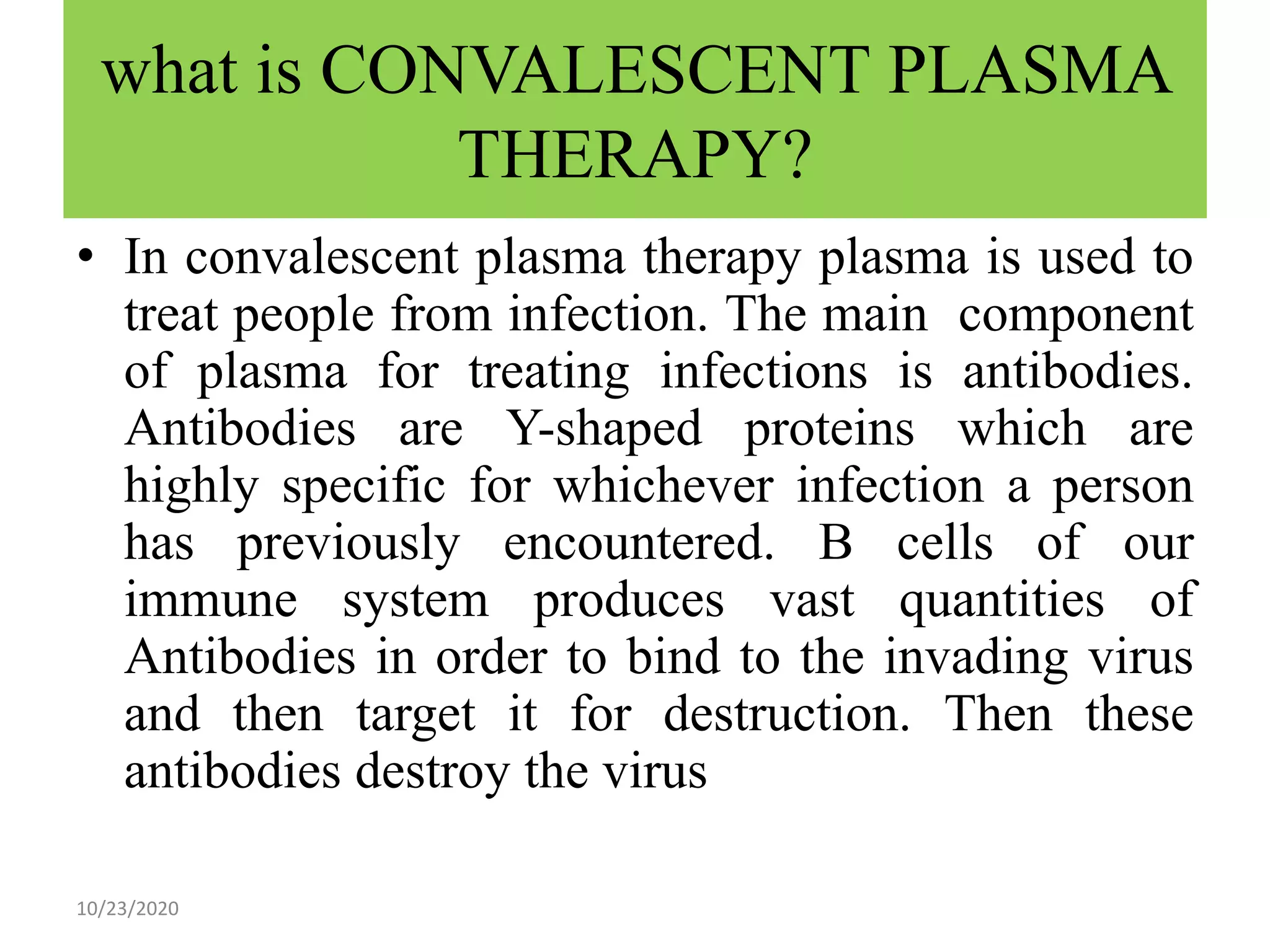 Convalescent Plasma Therapy | PPT