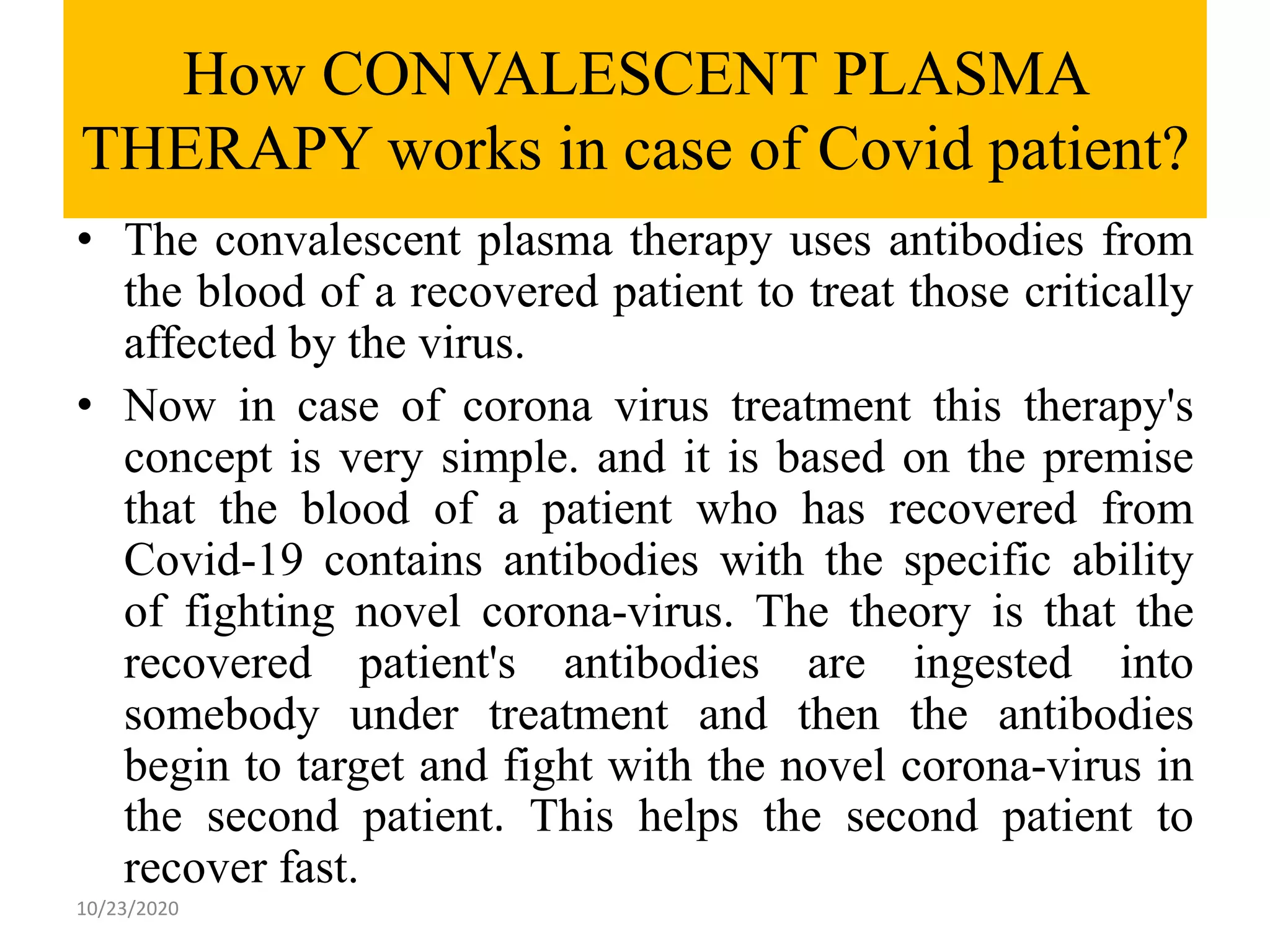 Convalescent Plasma Therapy | PPT