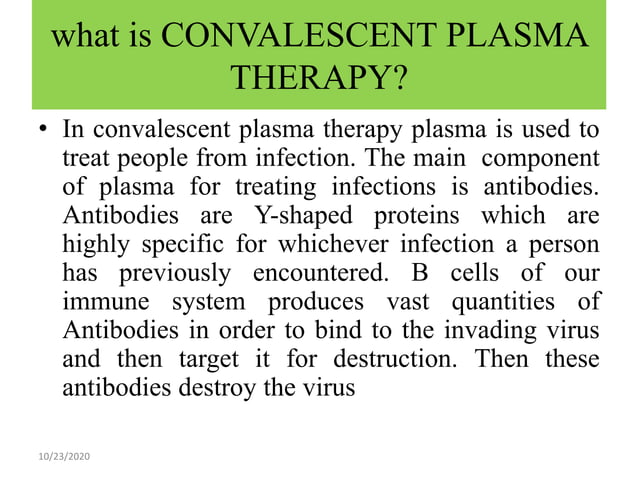 Convalescent Plasma Therapy | PPT