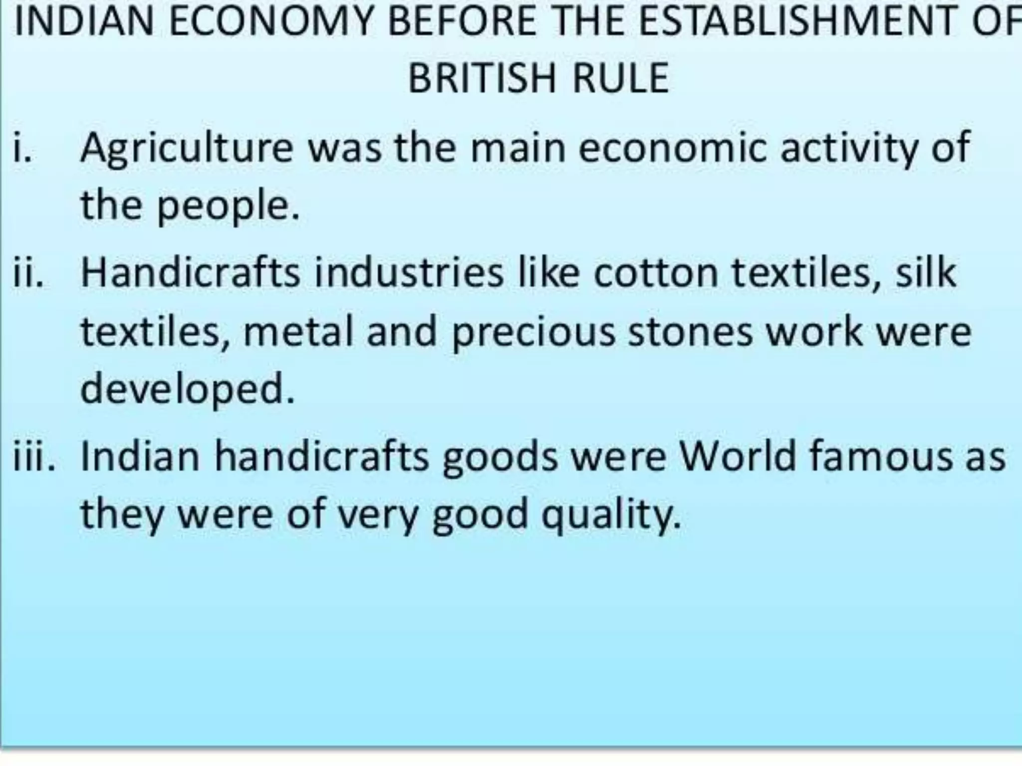 Indian Economy on the Eve Of Independence | PPTX