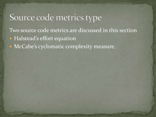 source code metrics and other maintenance tools and techniques | PPTX