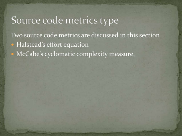 source code metrics and other maintenance tools and techniques | PPTX